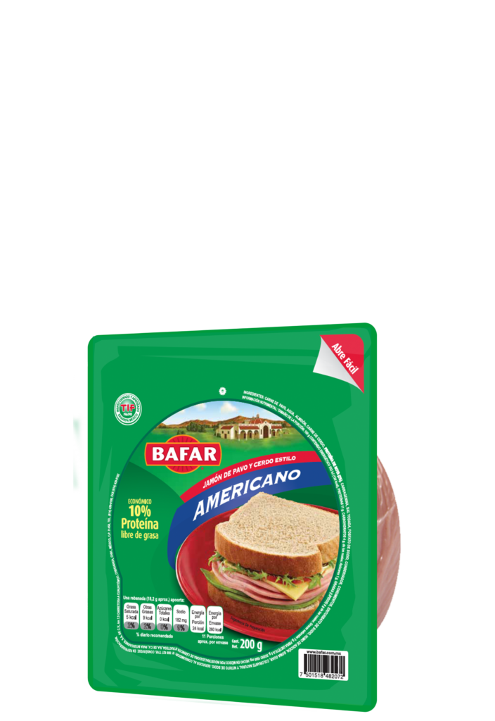 Jamón de Pavo y Cerdo Americano 200g | Bafar