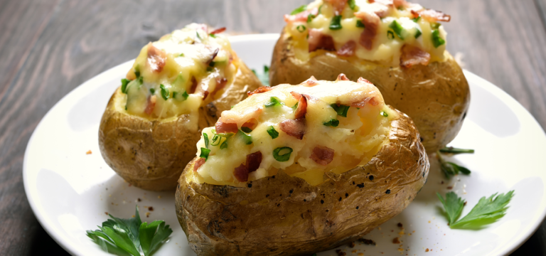 Receta papa al horno con tocino | Una delicia Bafar